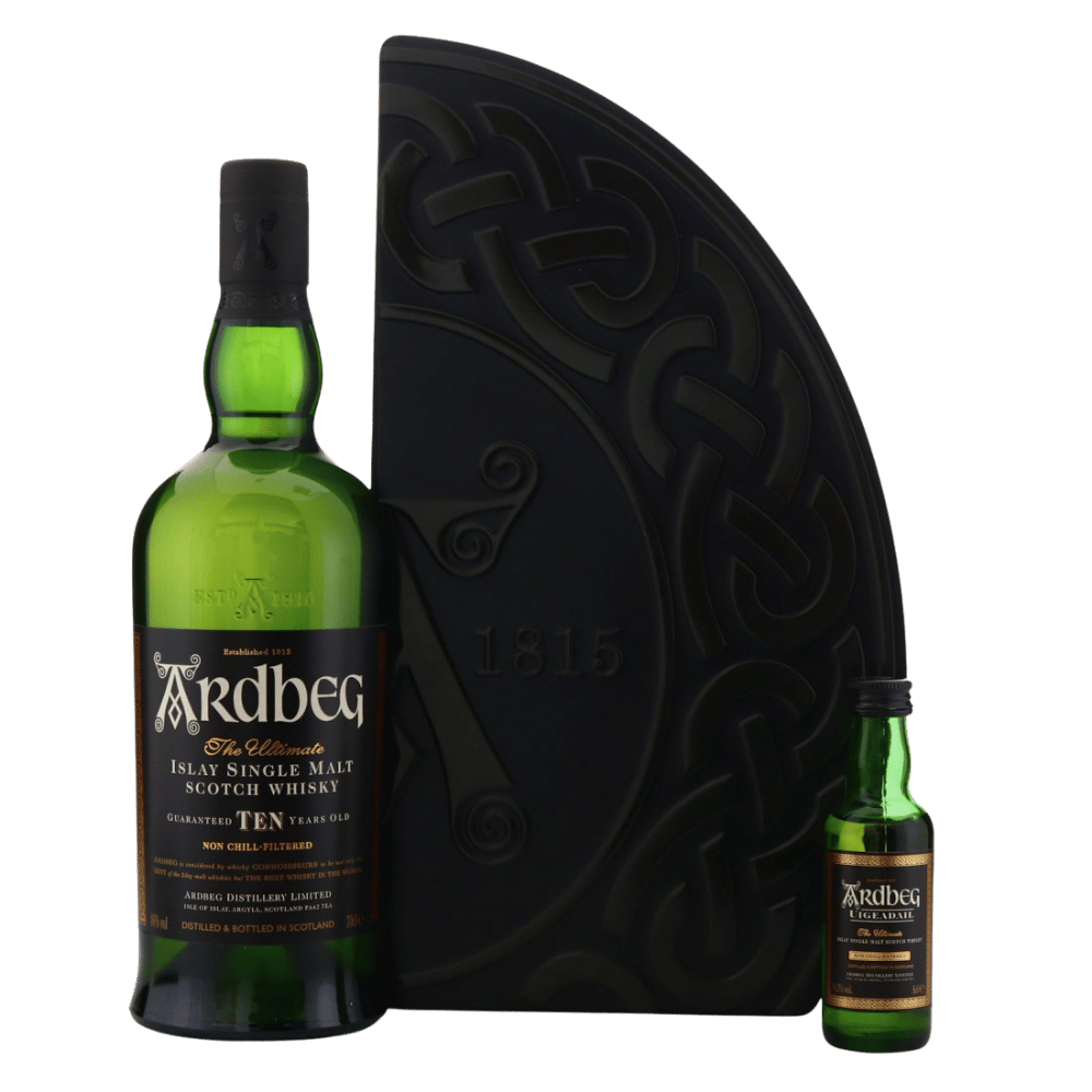Ardbeg 10 Year Old Gift Pack with Uigeadail Miniature – Whisky Gallery ...